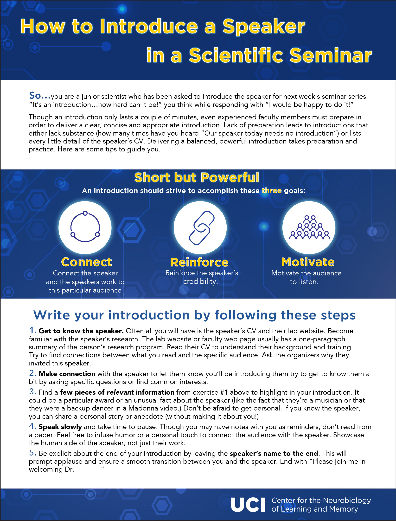 How to Introduce a Speaker in a Scientific Seminar - Center for the ...