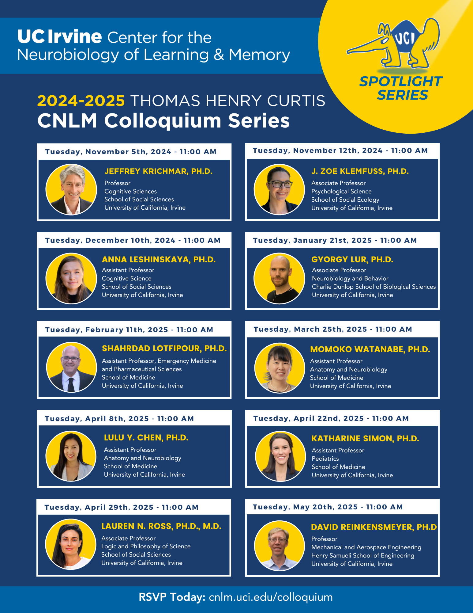 Colloquium Series - Center for the Neurobiology of Learning and Memory ...